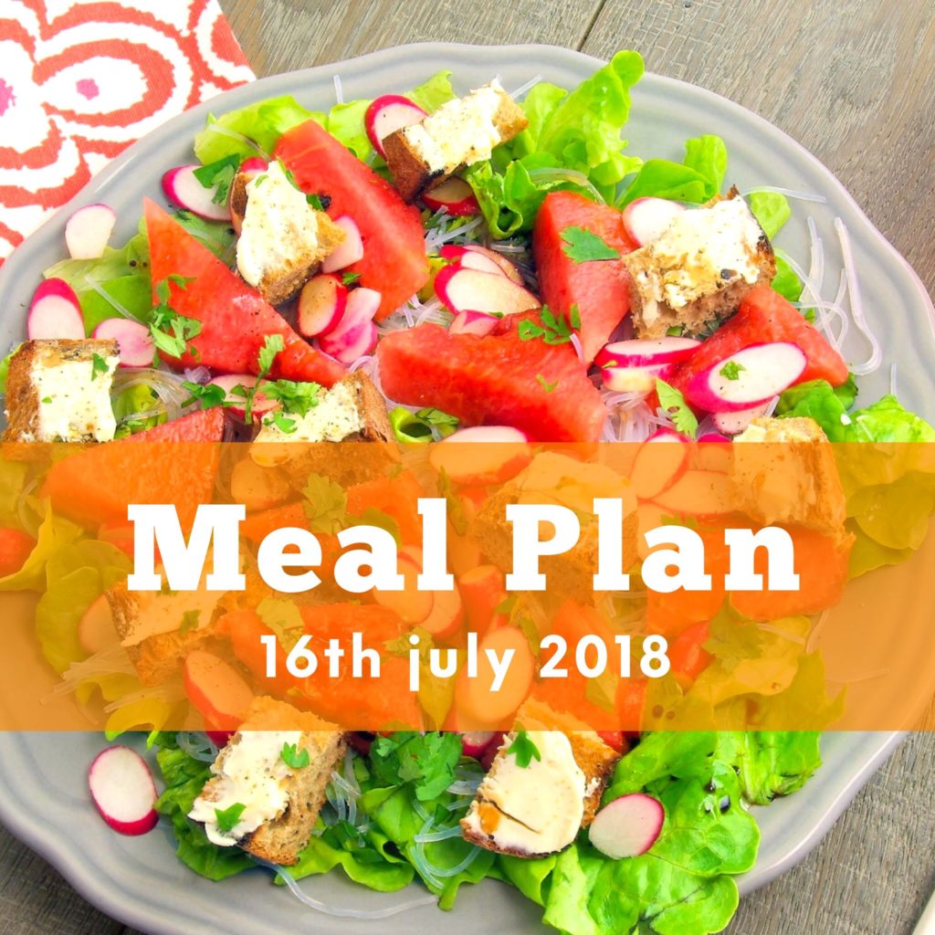 Bon App's weekly balanced meal plan for 16th July 2018